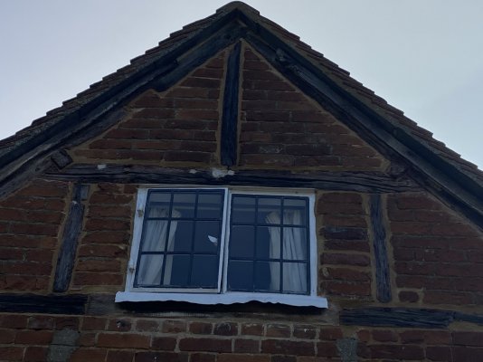 Rainwater coming through frame beam/wooden lintel above gable end ...